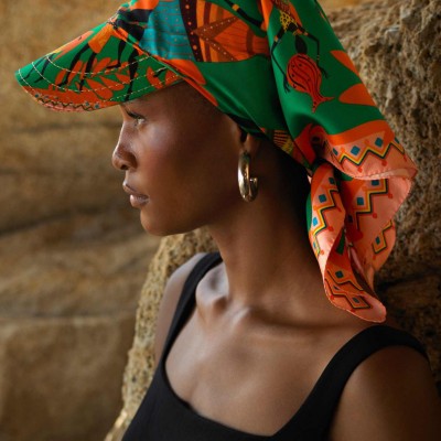 AFRICAN LADIES SILK VISOR